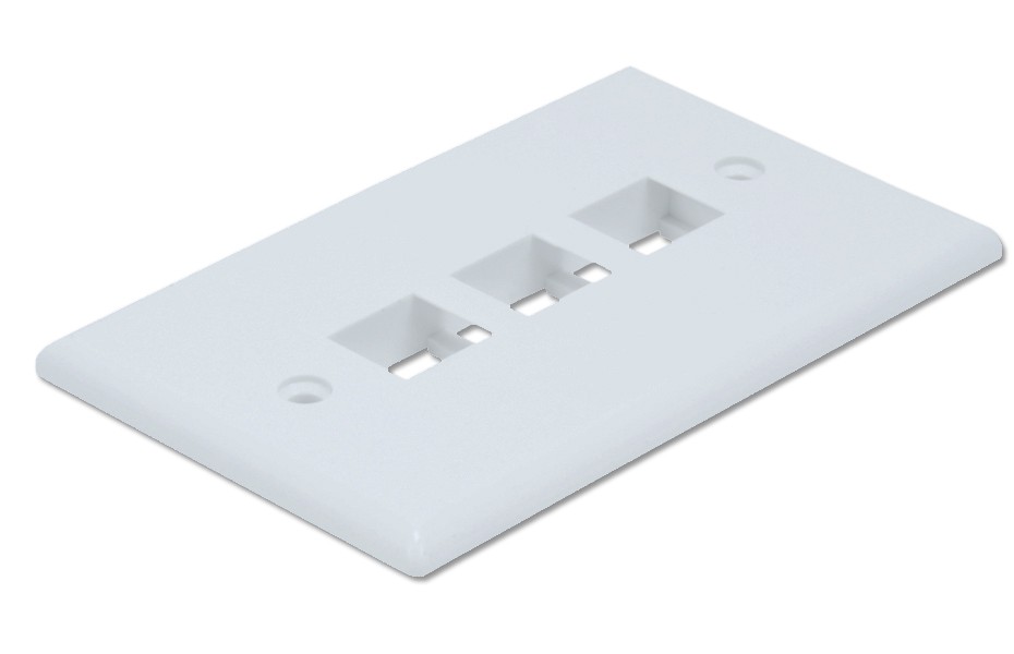 Keystone Wallplate,Single Gang,3 Hole