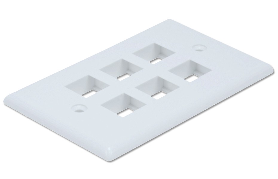 Keystone Wallplate,Single Gang,6 Hole