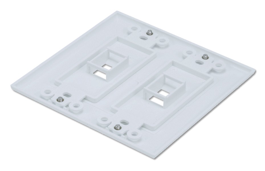 Keystone Wallplate,Double Gang,2 Hole