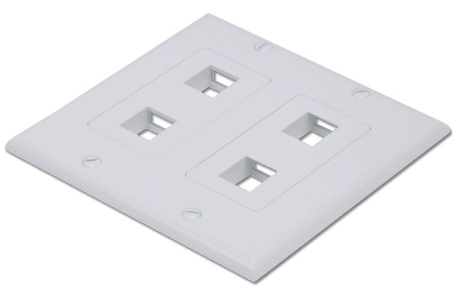 Keystone Wallplate,Double Gang,4 Hole