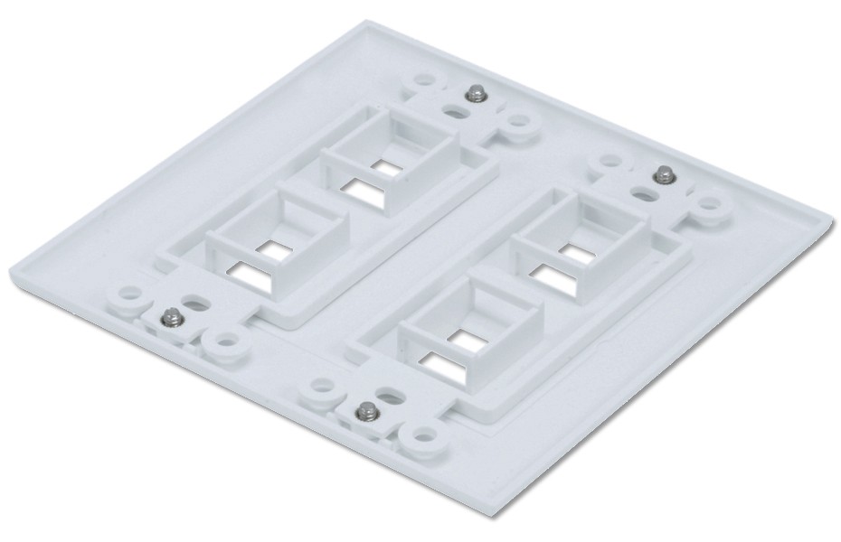 Keystone Wallplate,Double Gang,4 Hole