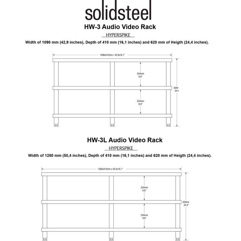 Solidsteel HW Series High End Design HiFi & TV Rack | Rapallo